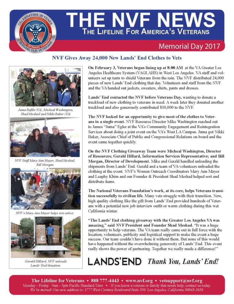 Memorial Day Newsletter - National Veterans Foundation